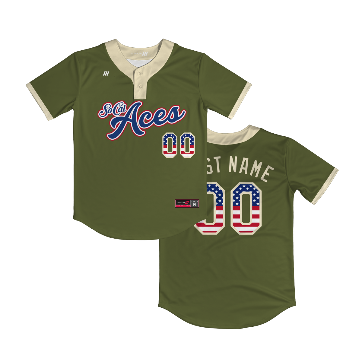 SoCal Aces Military Green 2-Button Jersey – WIN ON 3